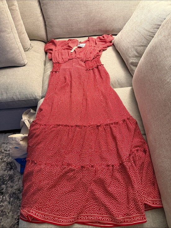 Max Studio | Dresses | Max Studio Red Polka Dot Maxi Dress | Poshmark